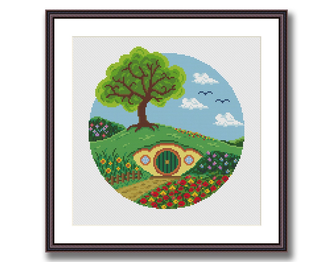 LOTR Hobbiton the Shire Landscape Cross Stitch Pattern Instant Download ...