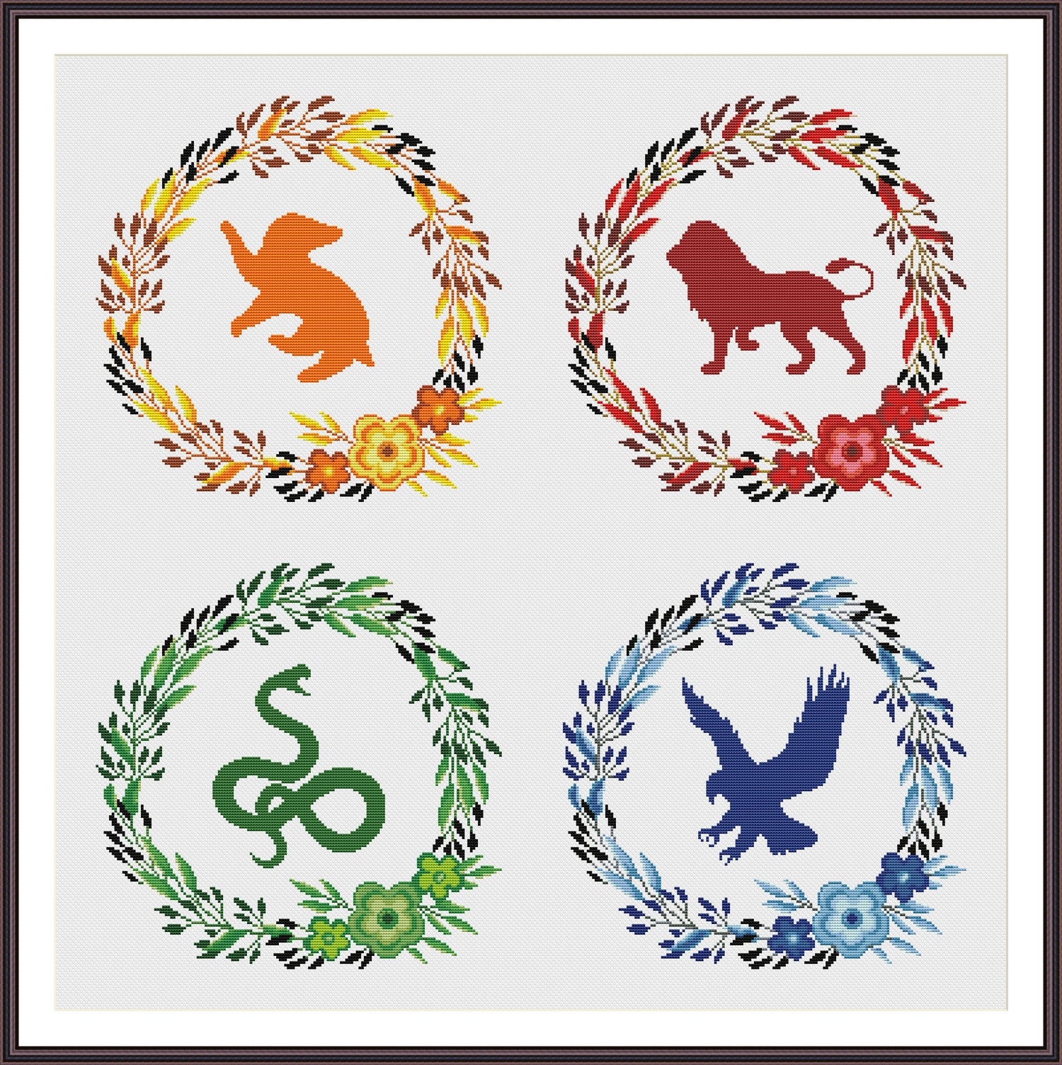 Four House Floral Crests 2 Movie Fan Art Cross Stitch - Etsy UK