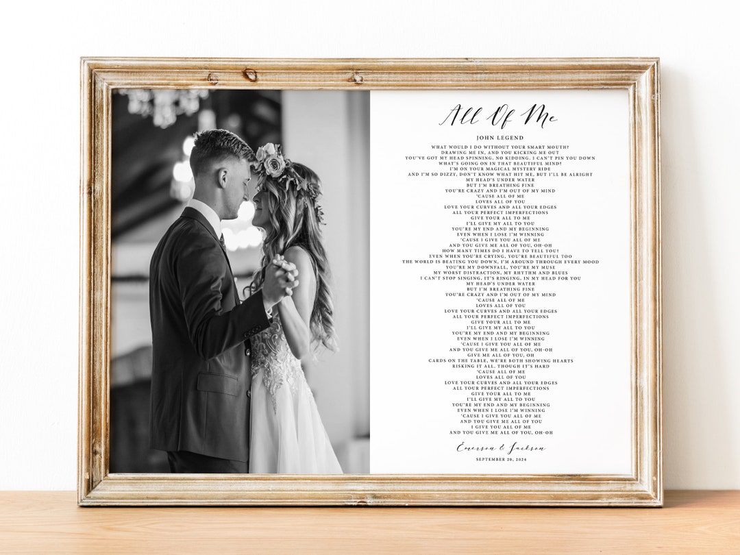 Song Lyrics Photo Art Template, Our Song Photo & Lyrics Wall Art, Our ...