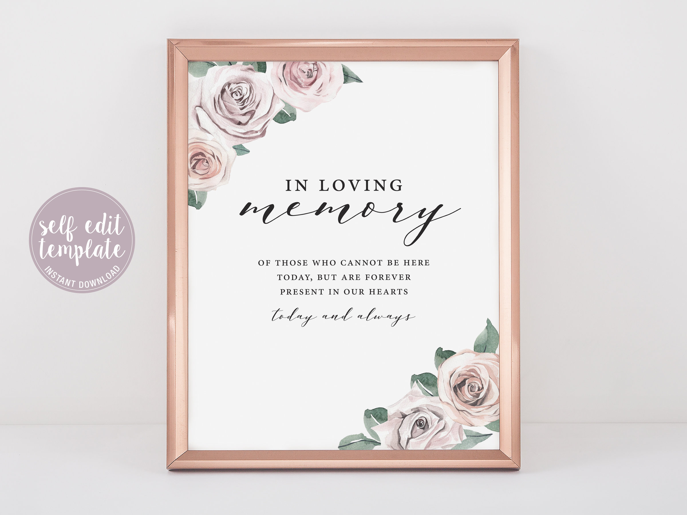 In Loving Memory Sign Template Printable in Loving Memory | Etsy