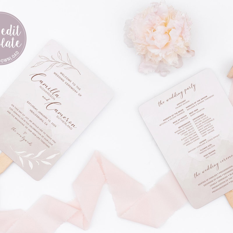 Ceremony Program Fan - Etsy