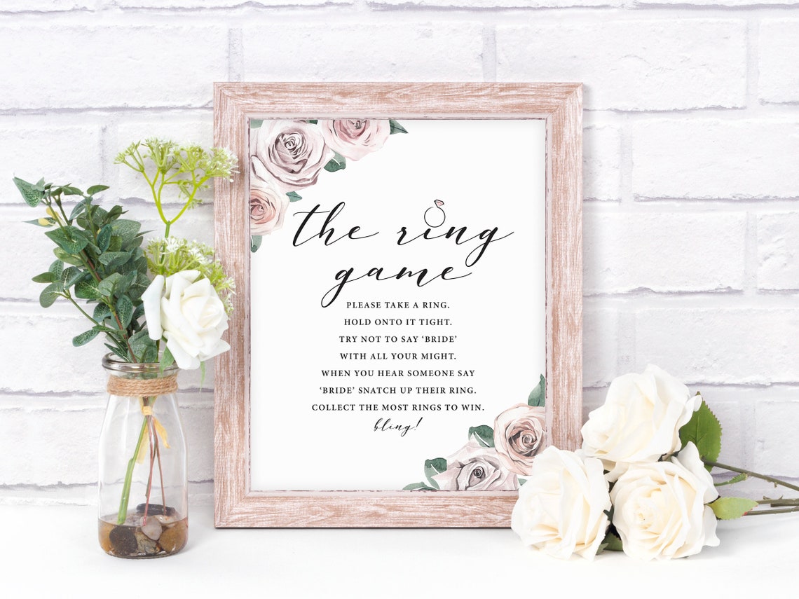 The Ring Game Bridal Shower Game Sign Editable Template - Etsy