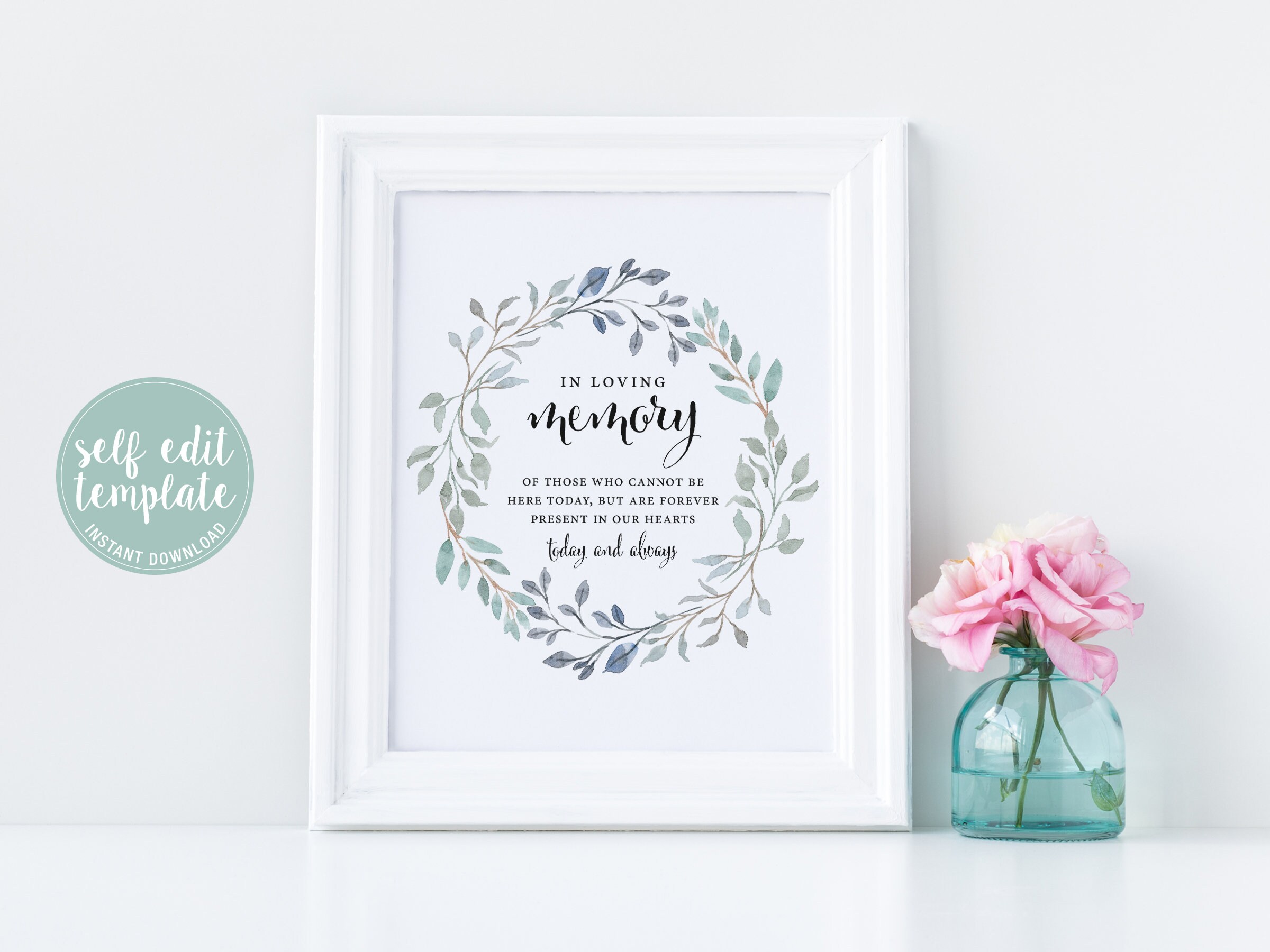 In Loving Memory Sign Template Printable in Loving Memory - Etsy