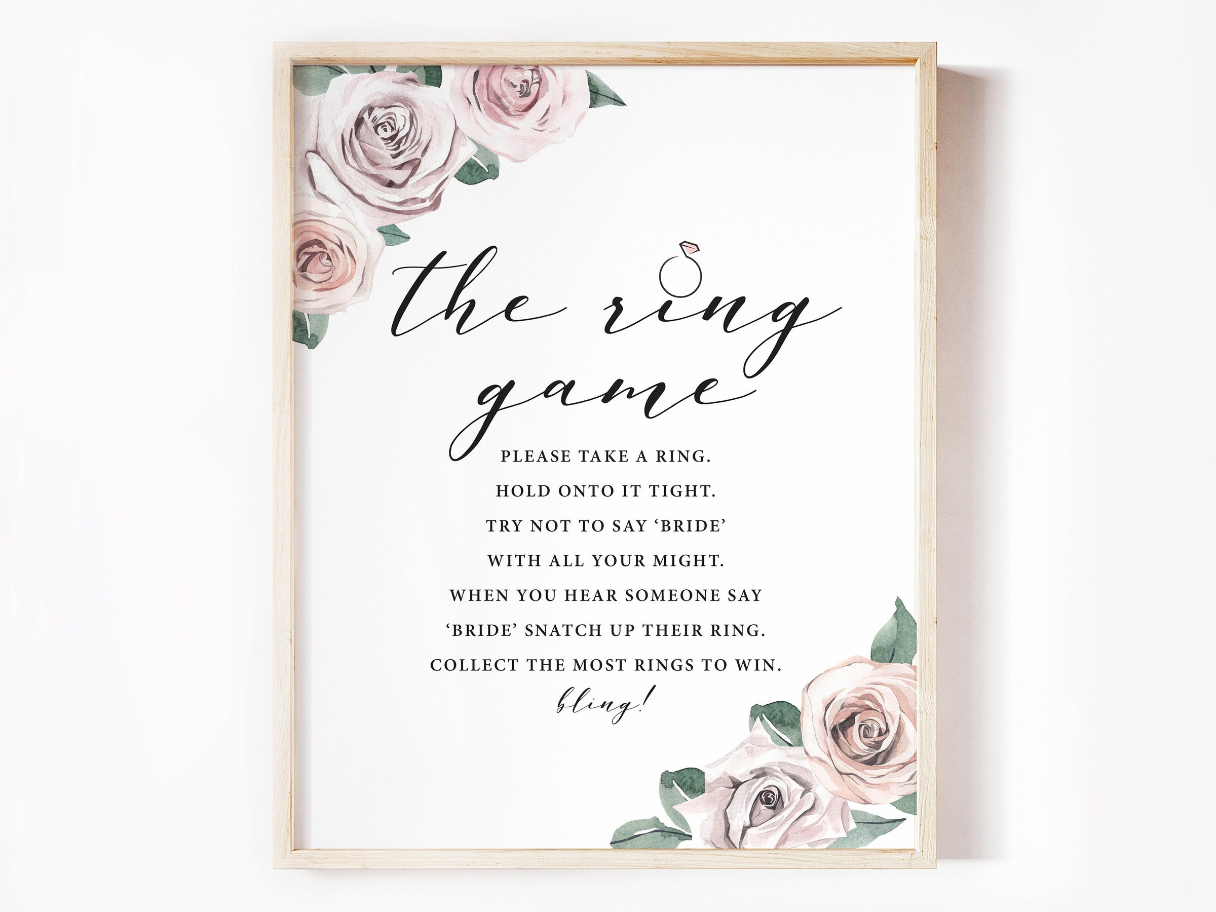 The Ring Game Bridal Shower Game Sign Editable Template - Etsy