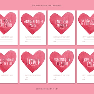 Bible Verse Valentines for Kids, Scripture Valentine Cards, Printable ...