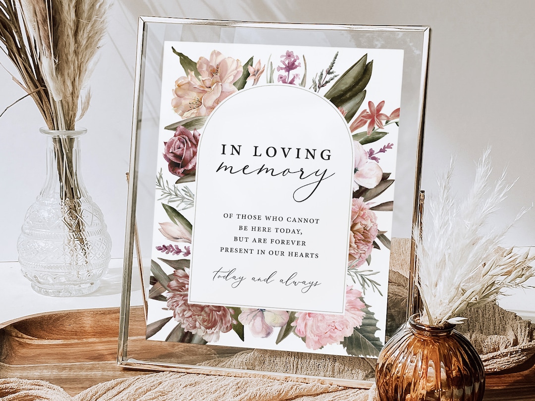 In Loving Memory Sign Template Printable in Loving Memory - Etsy