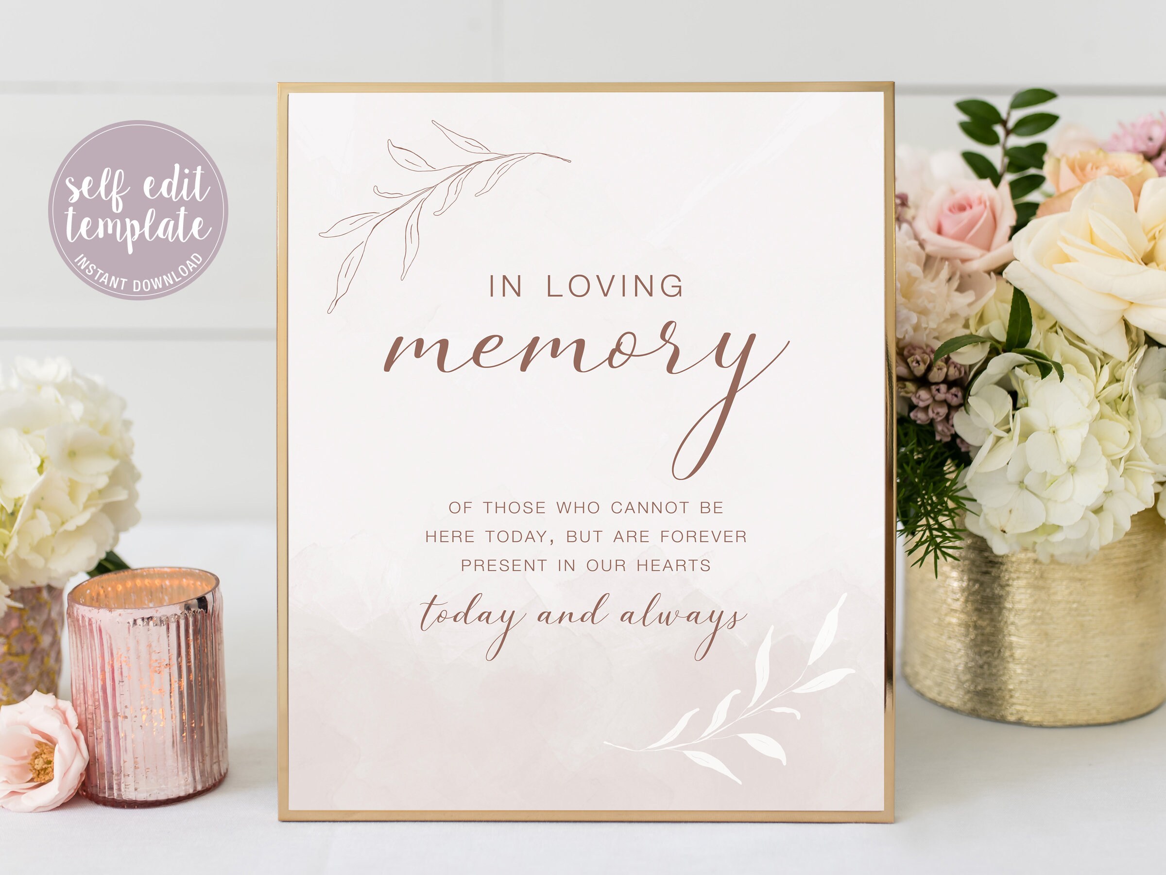In Loving Memory Sign Template, Printable in Loving Memory Sign ...