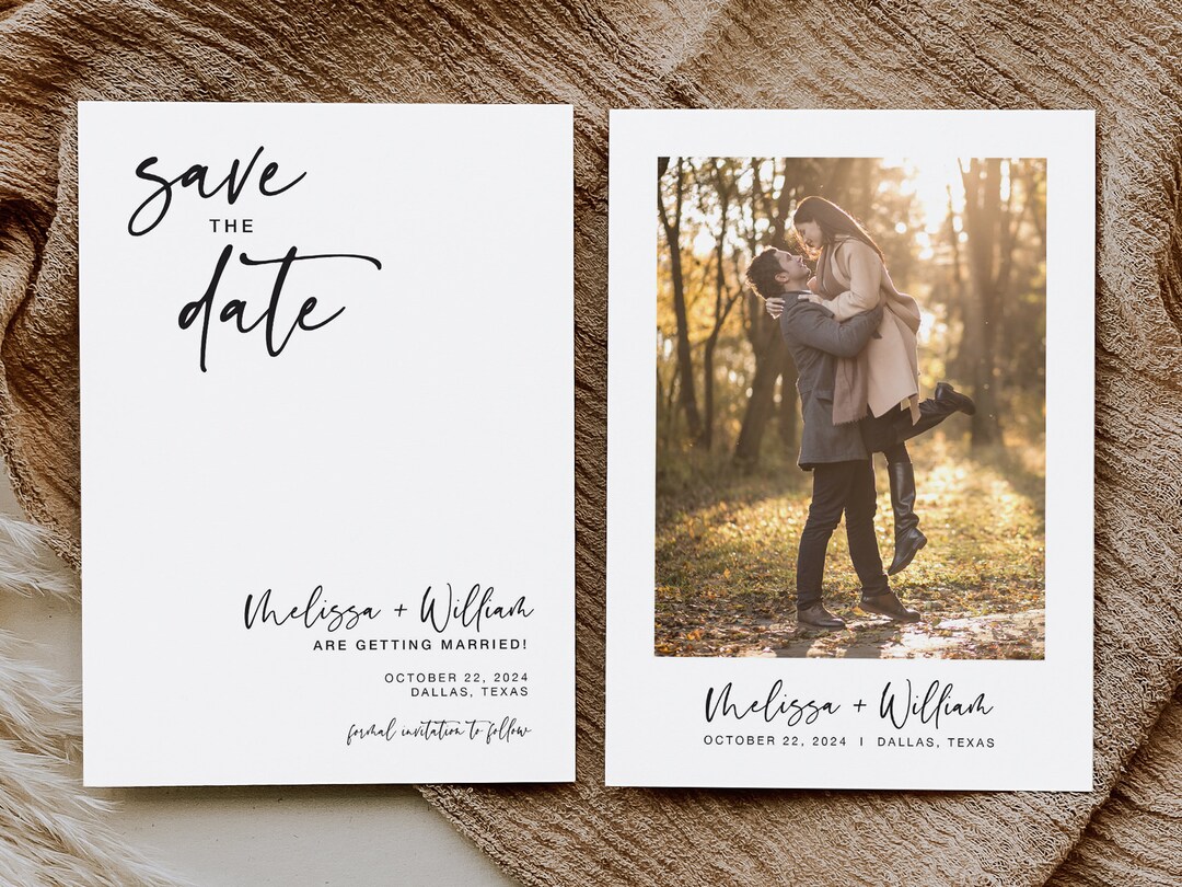 Save the Date Card Template, Minimalist Save the Date Card, Printable ...