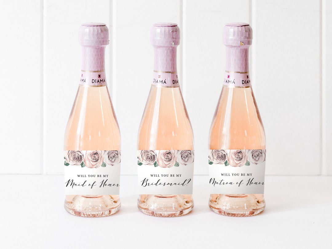 Will You Be My Bridesmaid Labels for Mini Champagne Bottles, Labels for ...