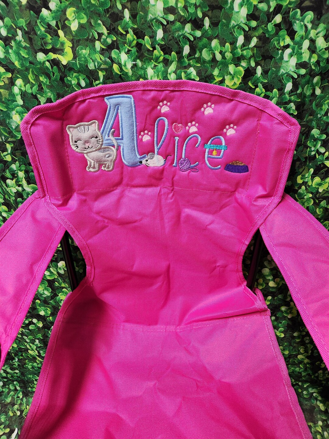 Kids Personalized Kitten Chair 1-7. Applique / Embroidered Chair. FB ...