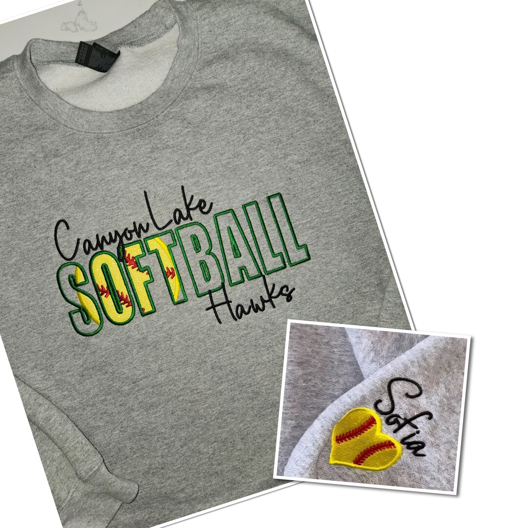 Custom Embroidered Team Mascot Sweatshirt: School Spirit Game Day - Etsy
