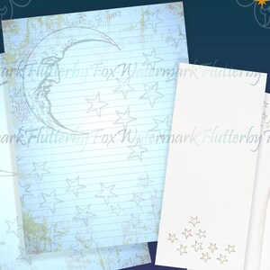 Blue Moon Stationery | Moon Writing Paper | Dream Journal Pages | Junk ...