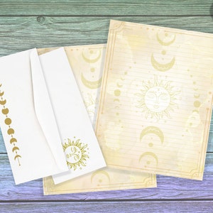 Sun Spell Writing Paper Set Sun Letter Paper Golden - Etsy