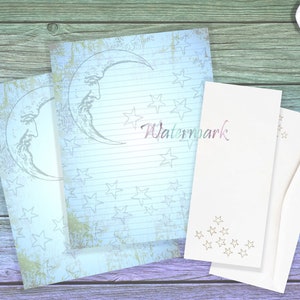 Blue Moon Stationery Moon Writing Paper Dream Journal Pages Junk ...