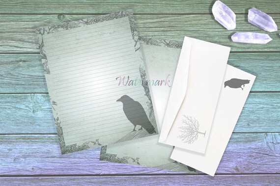 Raven Stationery Set Crow Writing Paper Raven Letter Pages - Etsy