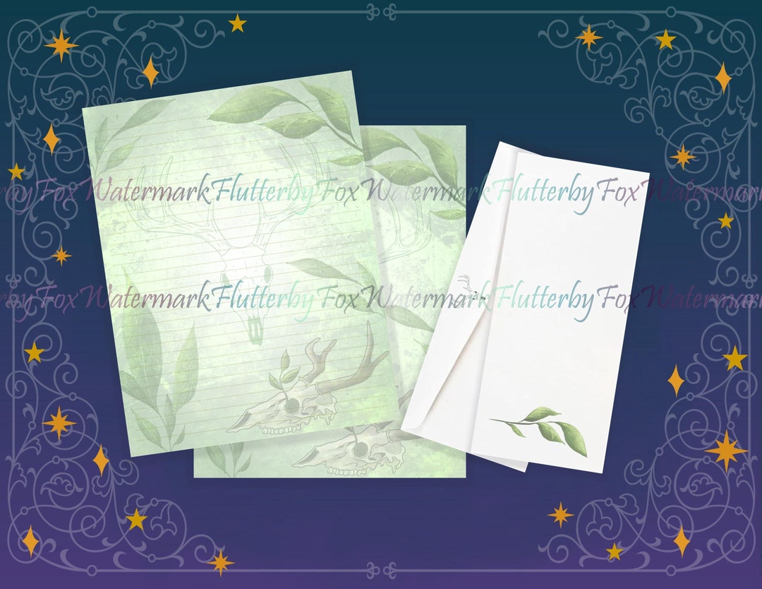 Stag Skull Stationery Set | Deer Skull Writing Paper | Forest ...