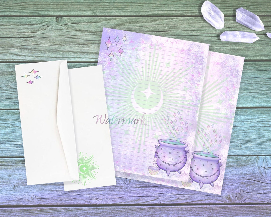 Purple Potion Writing Paper Set Potion Letter Paper Witchy Stationery ...