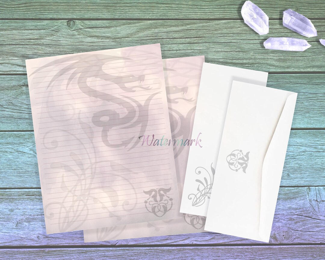 Dragon Haze Stationery Set Pink Dragon Page Dragon Letter Paper Dragon ...