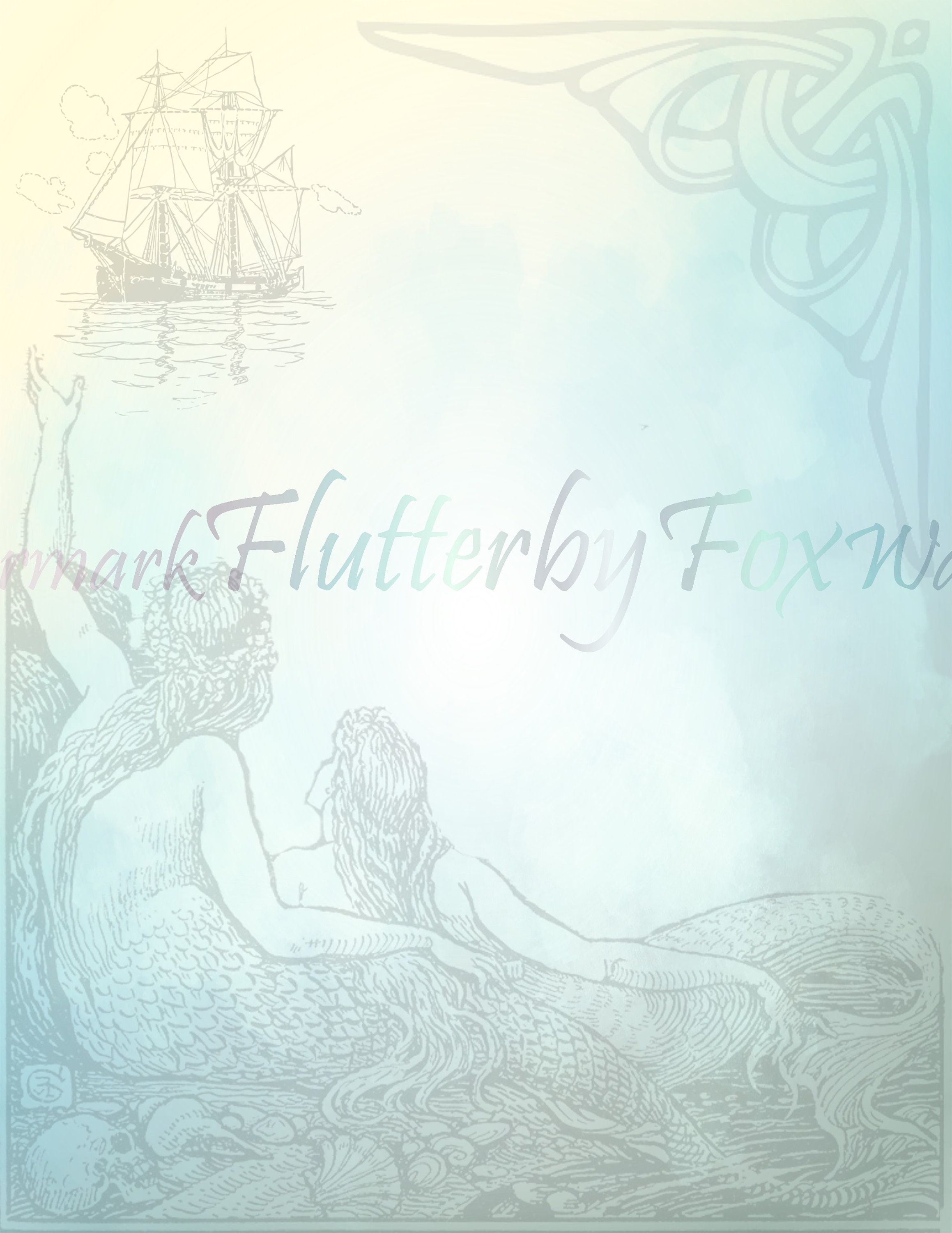 Waving Mermaids Stationery Set | Mermaid Stationery | Mermaid Writing ...