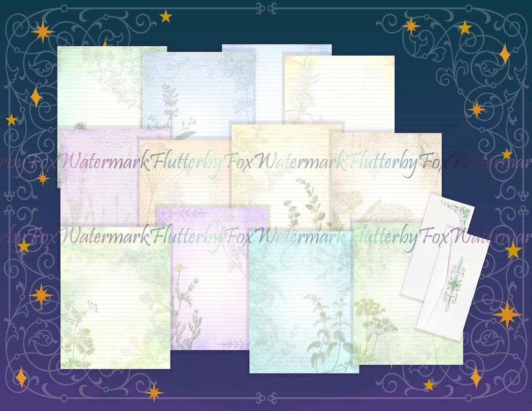 Herbal Stationery Set | Herbal Writing Paper | Herbs Letter Paper ...