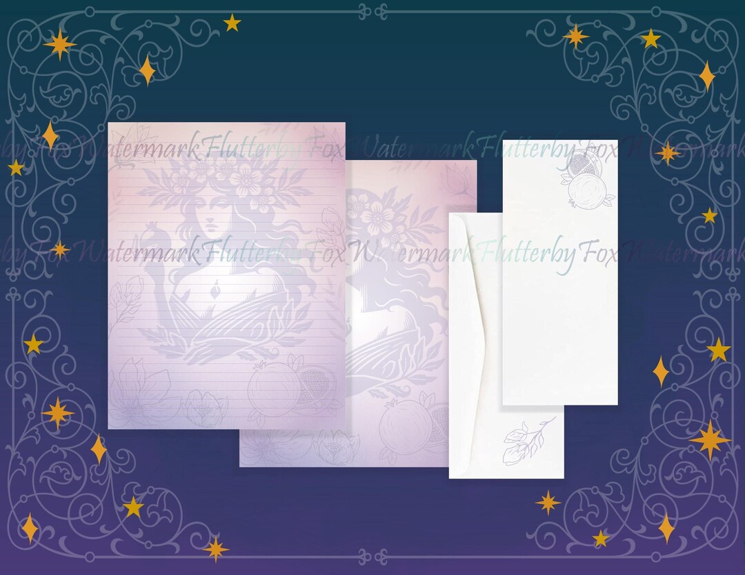 Goddess Persephone Stationery Set | Persephone Writing Paper ...