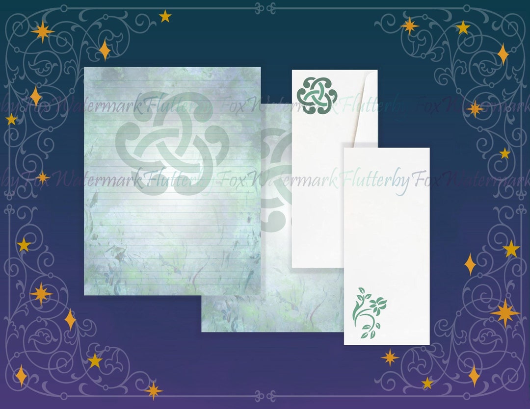 Teal Celtic Knot Stationery Set | Celtic Writing Paper Set | Teal ...