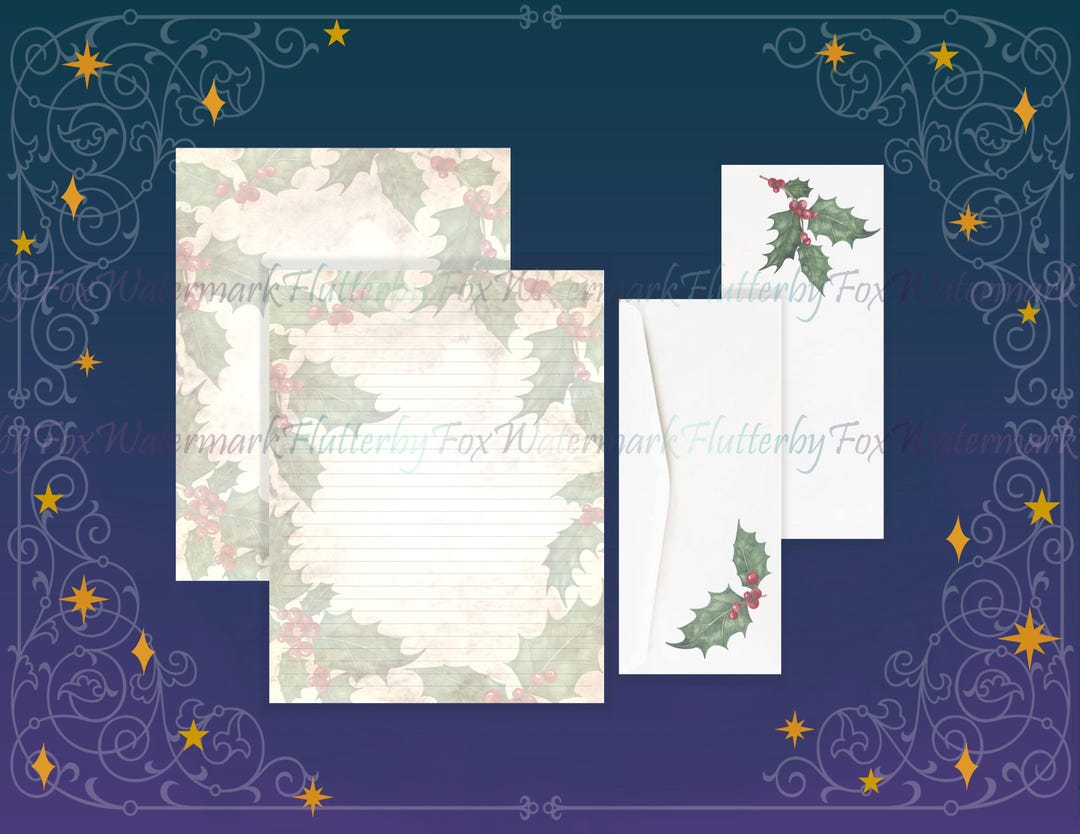 Holly Berry Stationery Set | Holly Writing Paper | Christmas Letter ...