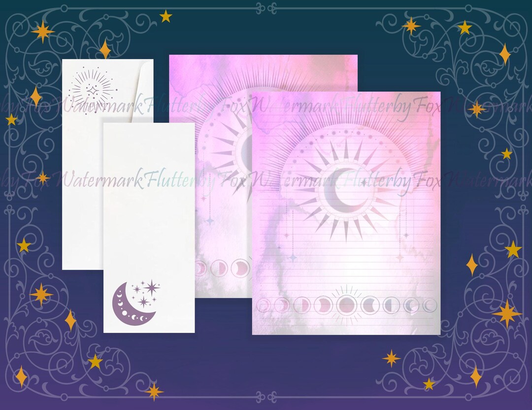Cosmic Moon Writing Paper Set | Moon Stationery Paper | Moon Stationery ...