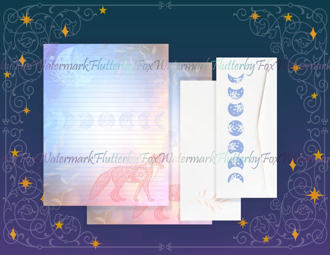 Fox Magic Stationery Set | Fox Writing Paper | Moon Phase Paper | Fox ...
