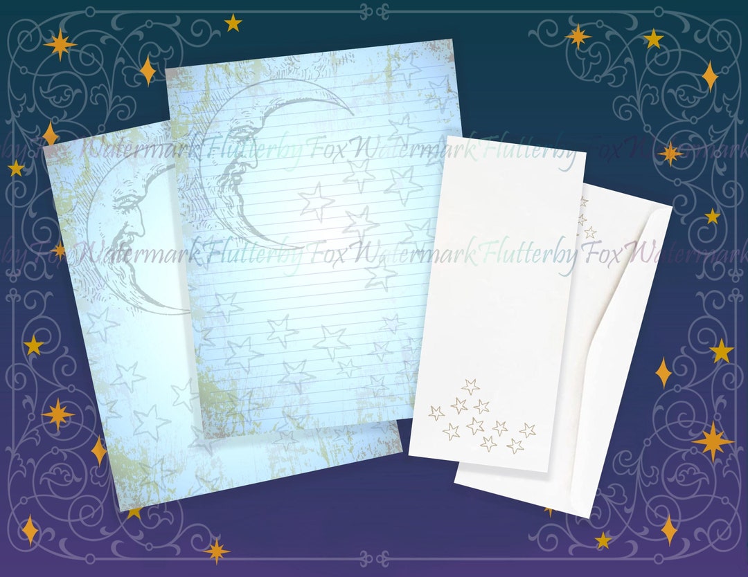 Blue Moon Stationery | Moon Writing Paper | Dream Journal Pages | Junk ...