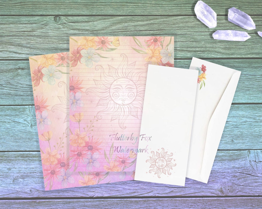 Summer Sun Writing Paper Set Sunshine Stationery Paper Letter Paper Sun ...