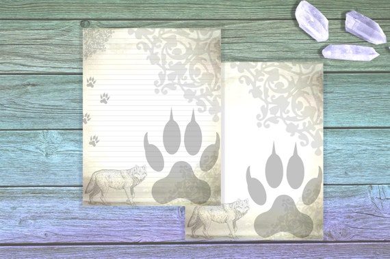 Grey Wolf Writing Paper Set Wolves Stationery Wolf - Etsy