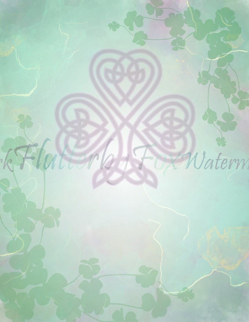 Shamrock Writing Paper | Clover Stationery Set | Celtic Knot Stationery ...