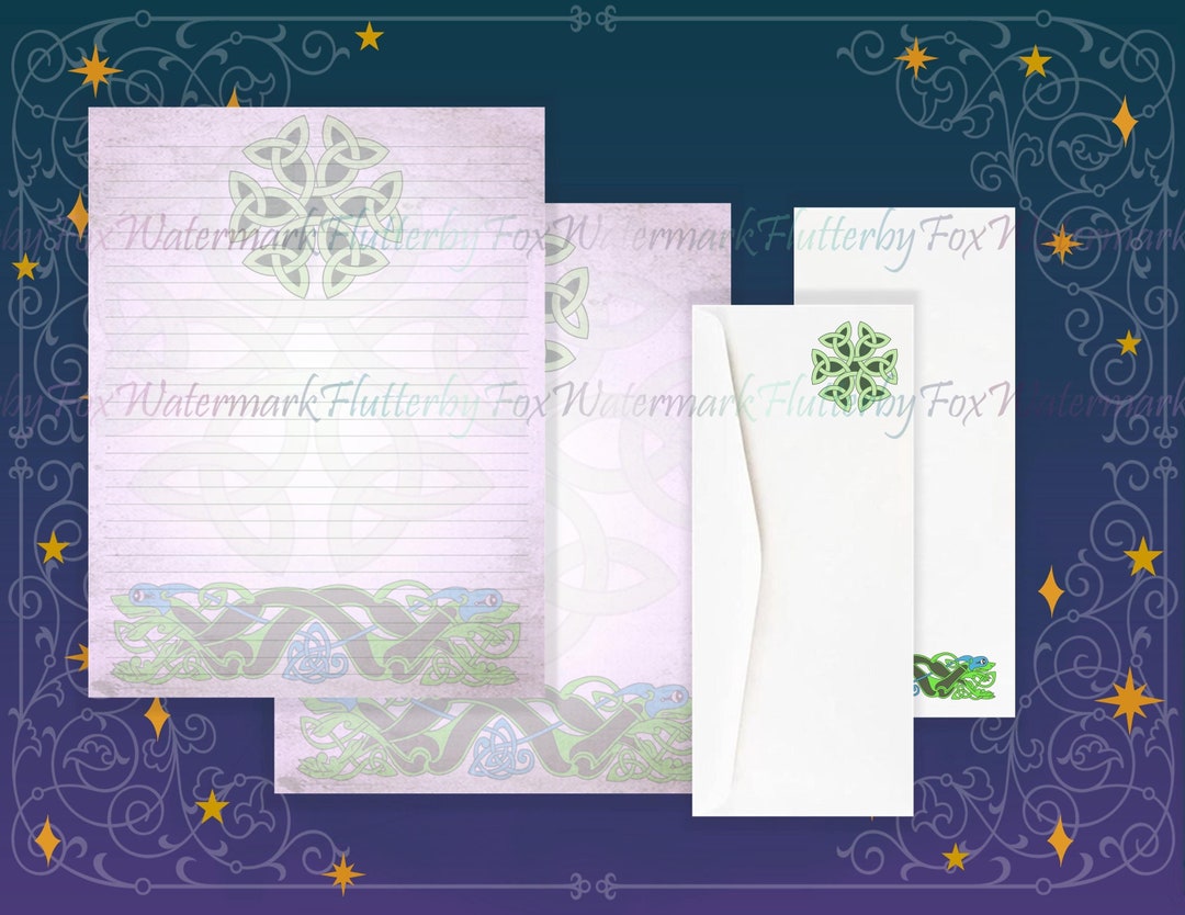 Celtic Beasts Stationery Set | Celtic Writing Paper | Celtic Knot Page ...