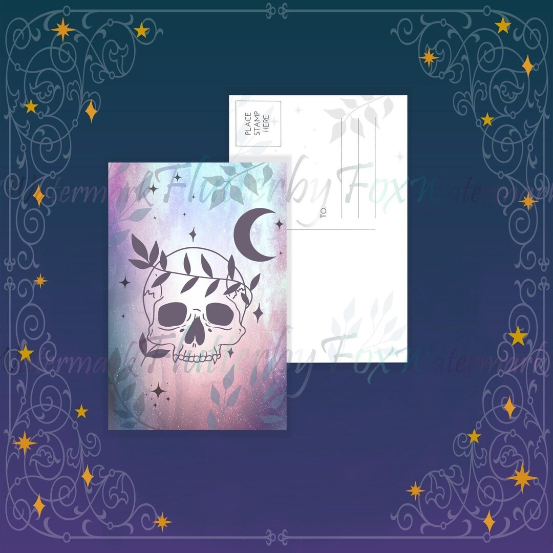 Vampire Skull Post Card Set | Vampire Stationery | Vampire Post Card ...