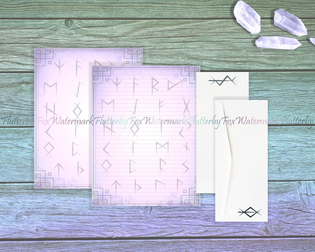 Elder Futhark Rune Paper Set Rune Stationery Norse Rune Writing Paper ...