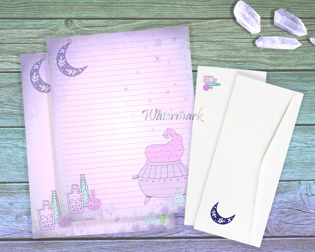 Cute Cauldron Writing Paper Cauldron Stationery Pastel Witch Paper ...