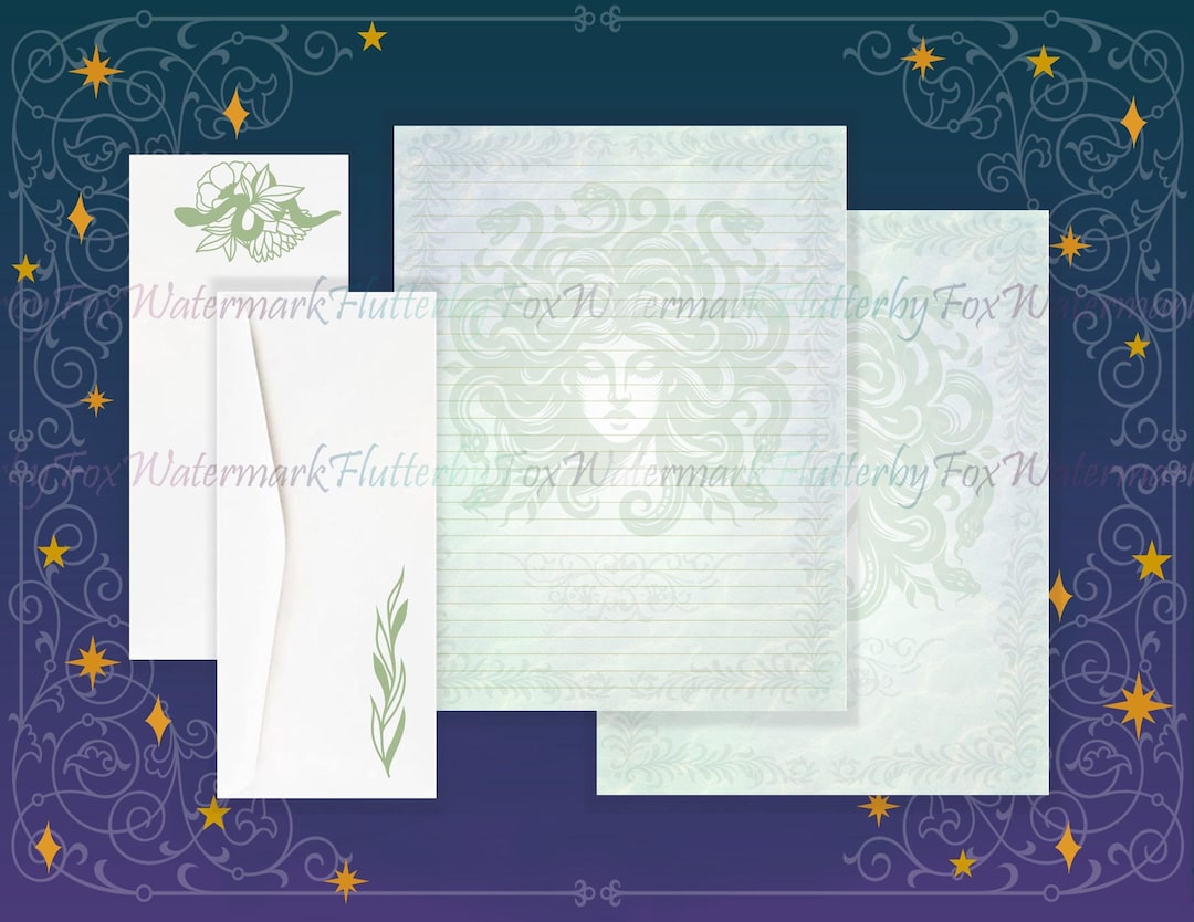 Medusa Stationery Set | Greek Mythology Paper Set | Medusa Writing ...