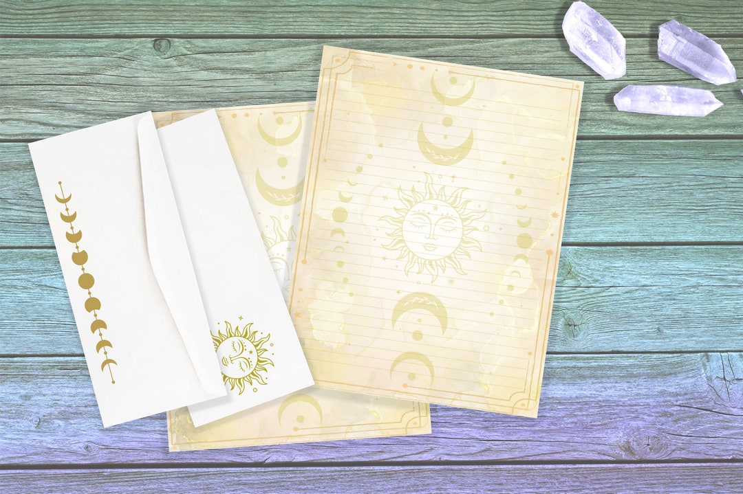 Sun Spell Writing Paper Set Sun Letter Paper Golden - Etsy