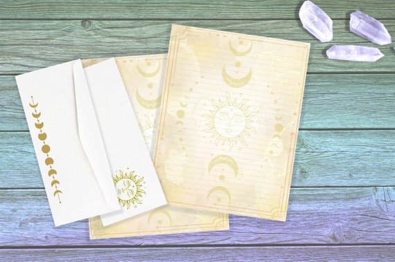 Sun Spell Writing Paper Set Sun Letter Paper Golden - Etsy