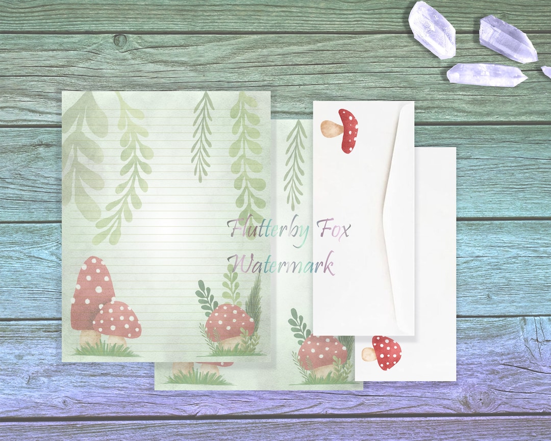 Mushroom Writing Paper Mushroom Stationery Set Mushroom Letter Paper ...