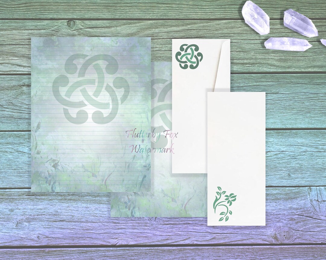 Teal Celtic Knot Stationery Set Celtic Writing Paper Set Teal ...
