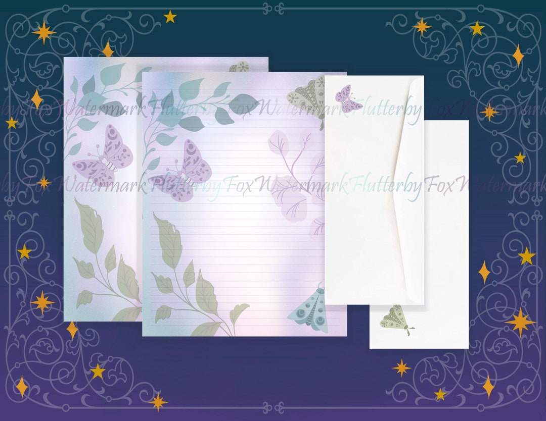 Midnight Moths Stationery Paper | Moth Stationery | Floral Writing ...