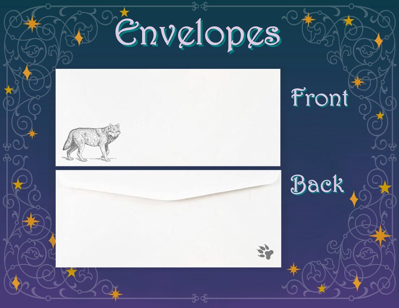 Wolf Paw Writing Paper Set | Wolves Stationery | Wolf Envelope and ...