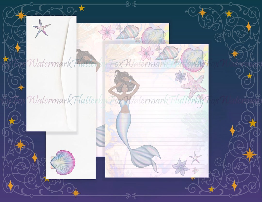 Pastel Mermaid Stationery Set | Mermaid Writing Paper | Mermaid Letter ...