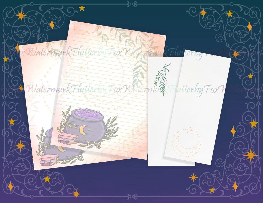 Moon Cauldron Writing Paper | Cauldron Stationery Set | Spell Paper ...