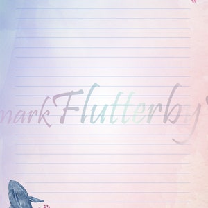 Floral Whale Stationery Set | Half Sheet Size Stationery | Floral Ocean ...