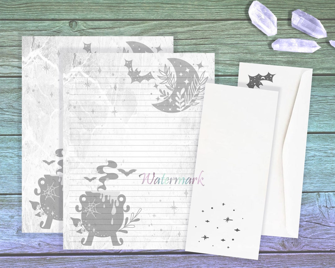 Midnight Potion Writing Paper Cauldron Letter Paper Bat Stationery Set ...