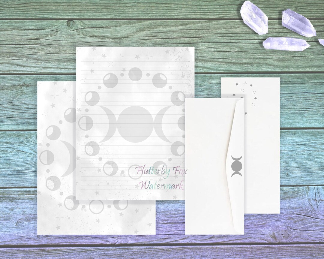 Triple Moon Page Moon Phase Paper Moon Stationery Lunar Writing Paper ...
