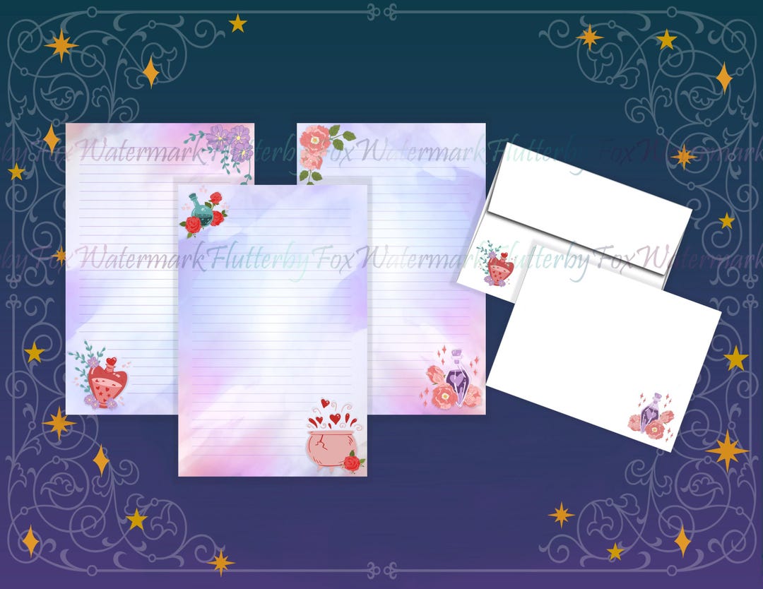 Love Potions Stationery Set | Half Sheet Stationery | Love Spell Paper ...